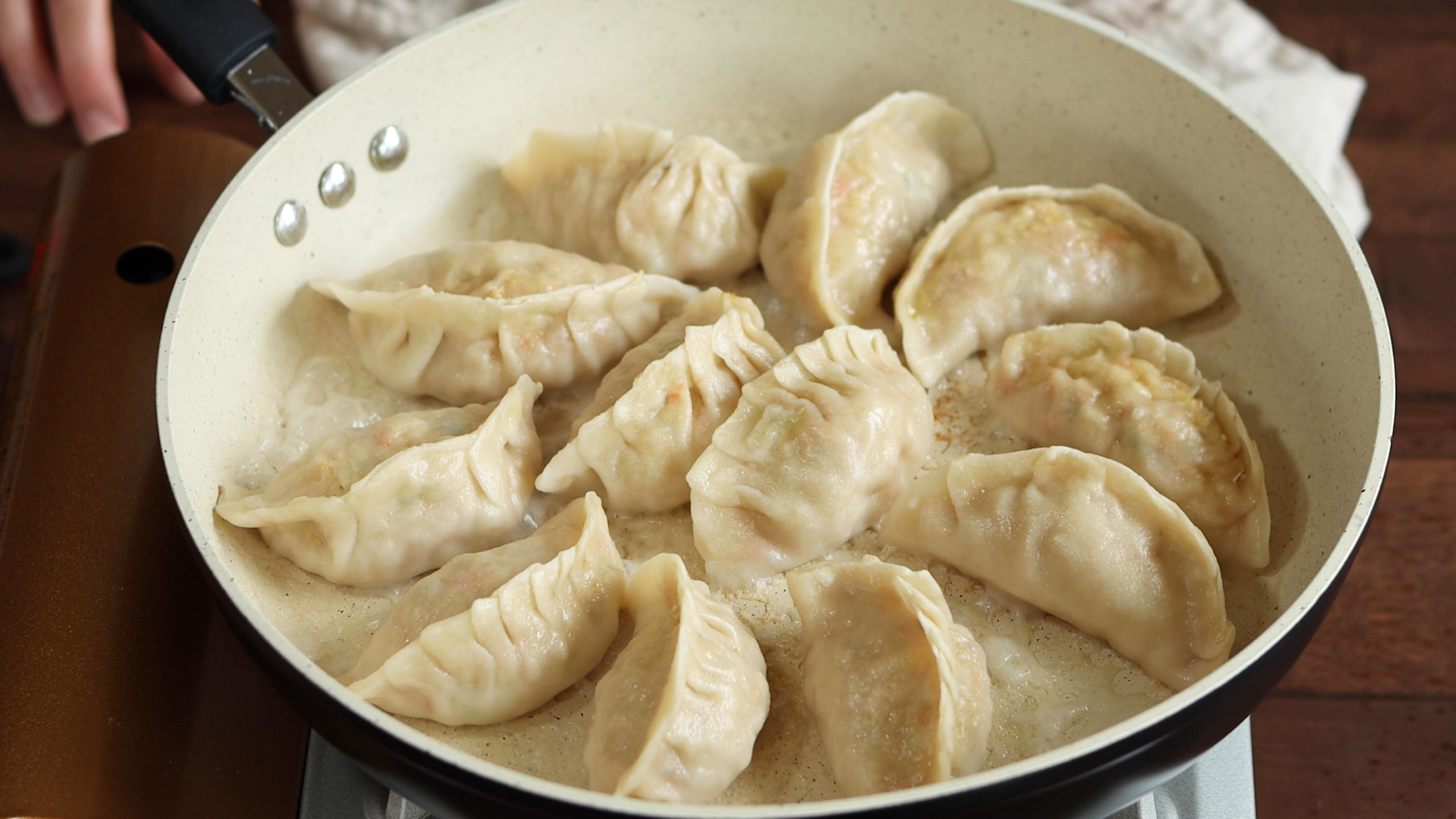Lacy Potstickers '冰花锅贴' | Crispy Bottom Dumpling - WoonHeng